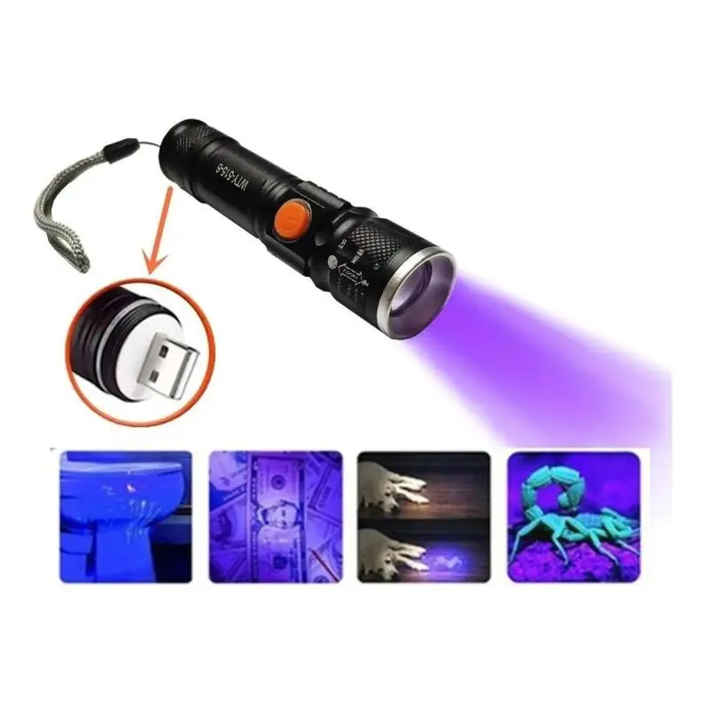 Ofertas en Linterna Led Uv Recargable Usb Alto Alcance Ultravioleta